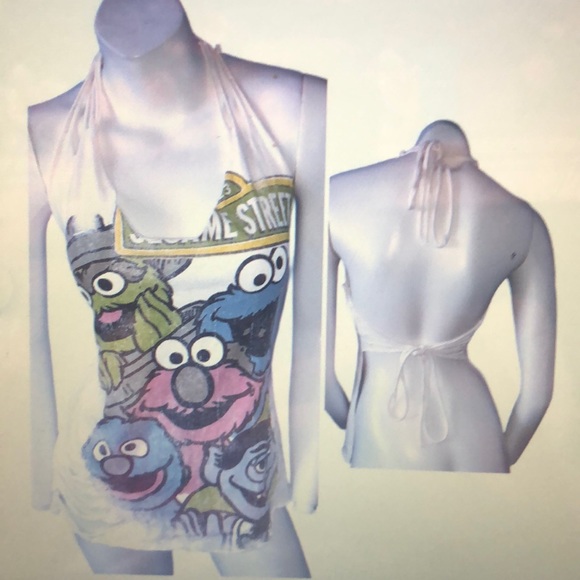 Tops | Sesame Street Tshirt Halter Top Sm | Poshmark